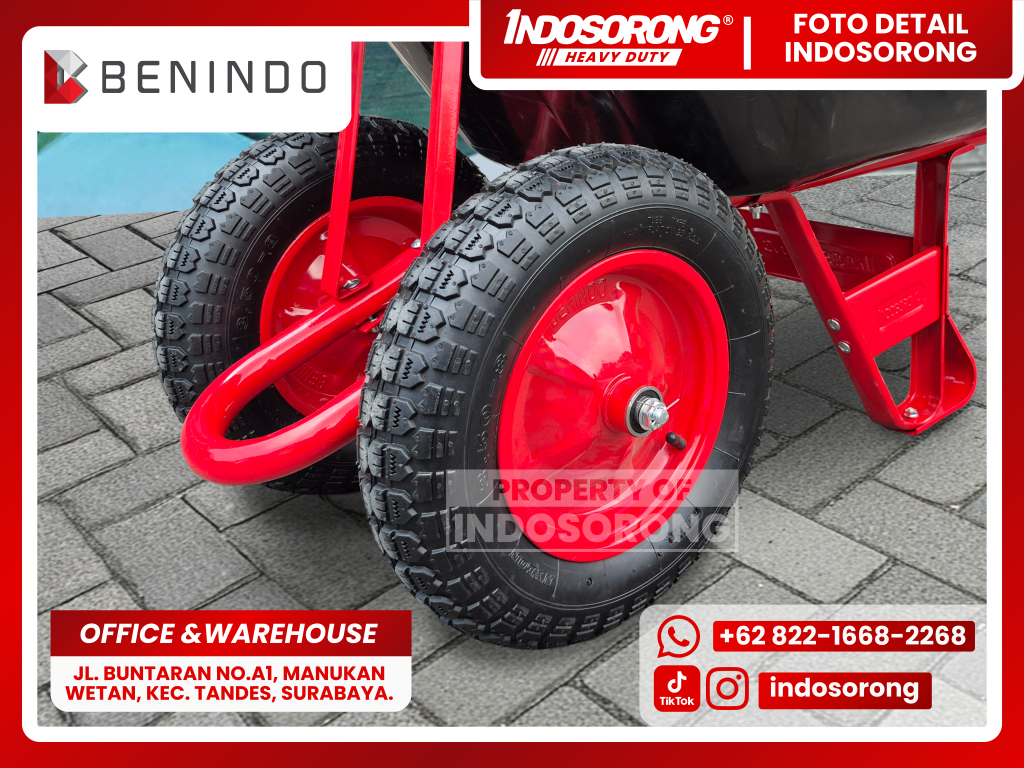 Indosorong Gerobak Sorong Roda Dua Double Wheels - BENINDO