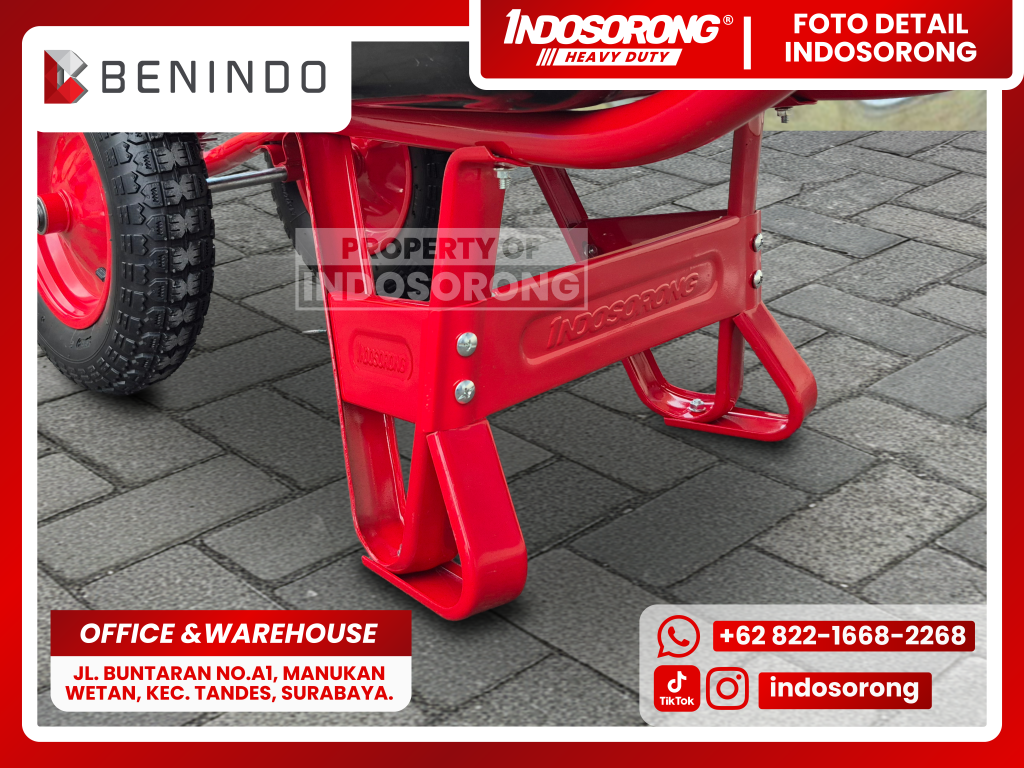 Indosorong Gerobak Sorong Roda Dua Double Wheels - BENINDO